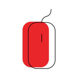 Mouse Icon Red Offset PNG & SVG Design For T-Shirts