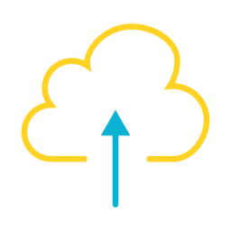 Upload Yellow Cloud Icon PNG & SVG Design For T-Shirts