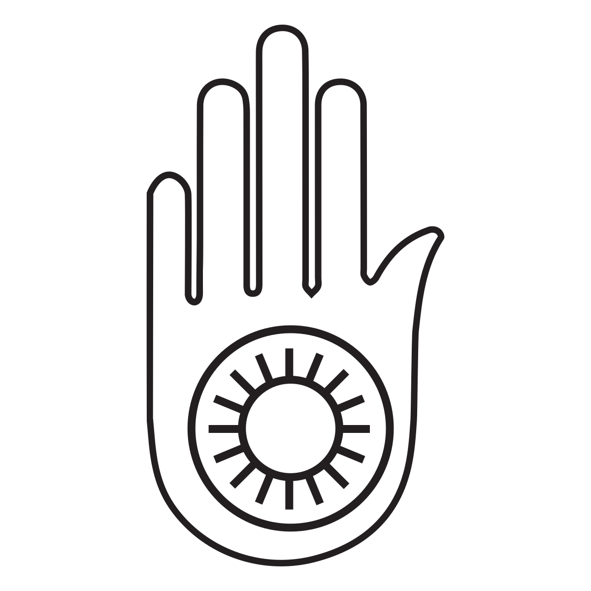 Jainism Ahimsa Hand Icon Religious Symbol Iconset Jainism