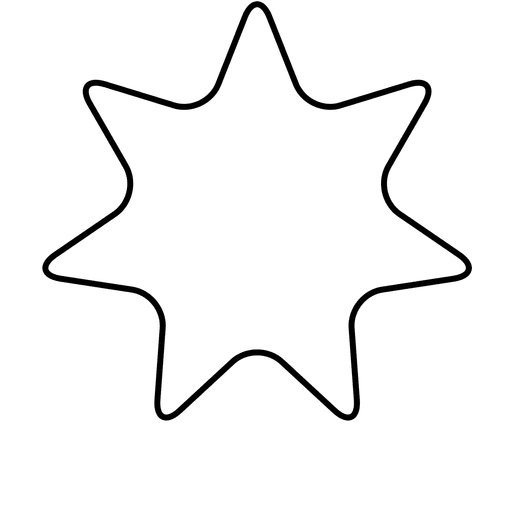 Thin line star heptagram - Transparent PNG & SVG vector file