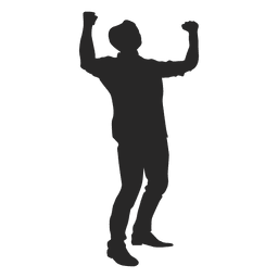 Men celebrating success silhouettes - Vector download
