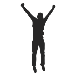 Happy woman celebrating silhouette - Transparent PNG & SVG vector file