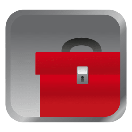 Red briefcase square icon - Transparent PNG & SVG vector file