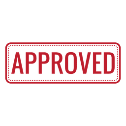 Approved Red Rounded Rectangle PNG & SVG Design For T-Shirts