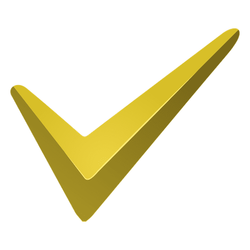 Yellow Check Mark Transparent Vector 3d Check Mark Realistic Icon.