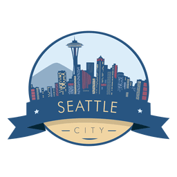 Seattle Skyline Badge Transparent PNG & SVG Vector