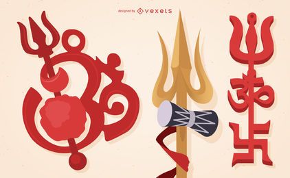 Descarga Vector De Conjunto De Ilustraciones De Trishul