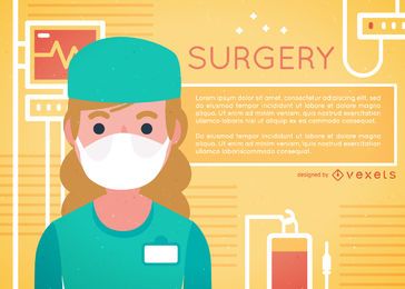 Woman Surgeon Illustration Design Vector Download