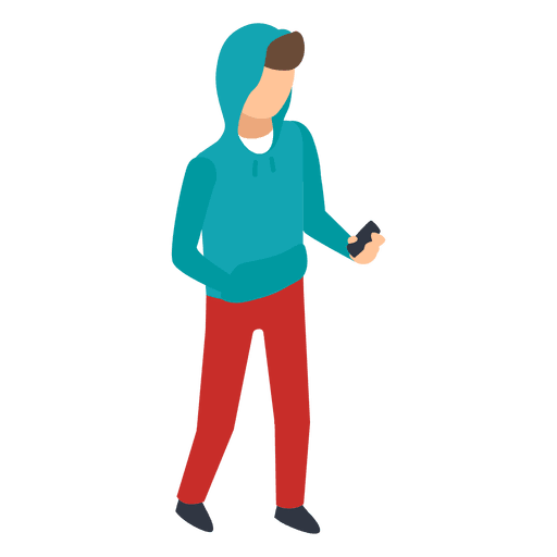 Young checking phone illustration - Transparent PNG & SVG vector file