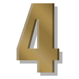 Gold Bar Figure Four Symbol PNG & SVG Design For T-Shirts