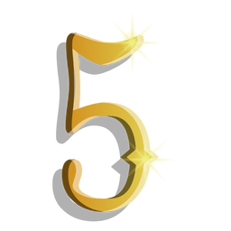 Gold Figure Five Symbol PNG & SVG Design For T-Shirts