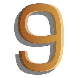 Silueta de letras número nueve - Descargar PNG/SVG transparente