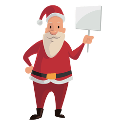 Santa Holding Sign Cartoon PNG & SVG Design For T-Shirts