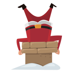 Santa Stuck In Chimney Cartoon PNG & SVG Design For T-Shirts