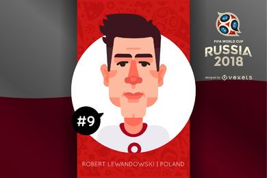 Lewandowski Russia 2018 Cartoon Character Vector Download