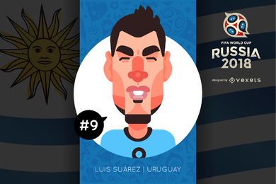 Luis Suarez Russia 2018 Cartoon Character Vector Download
