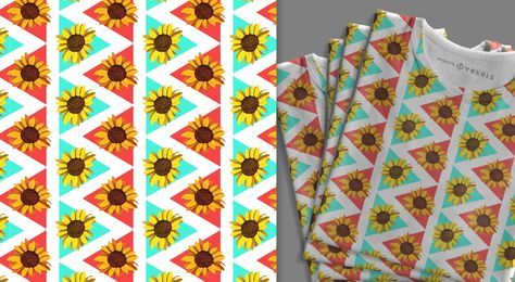 Colorful Sunflower Pattern Design Vector Download