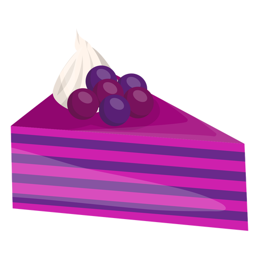 Triangle cake slice with berries - Transparent PNG & SVG vector file