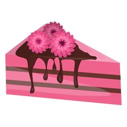Triangle Cake Slice With Flowers PNG & SVG Design For T-Shirts