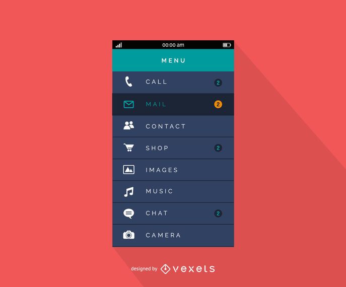 Mobile Menu Interface Design - Vector Download Mobile Menu Interface Design - Vector Download
