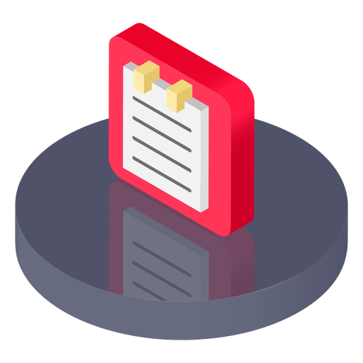Isometric notes icon - Transparent PNG & SVG vector file
