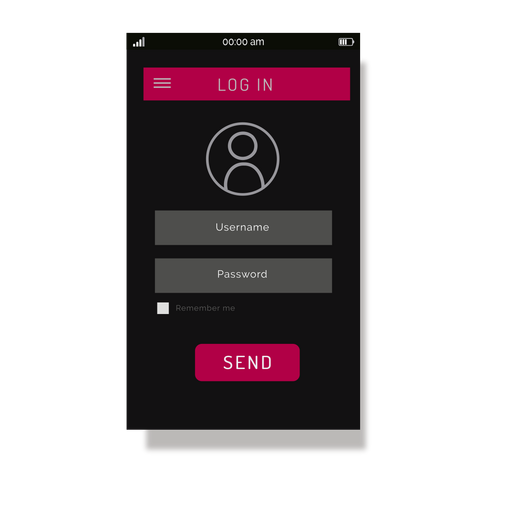 Pink login menu interface - Transparent PNG & SVG vector file