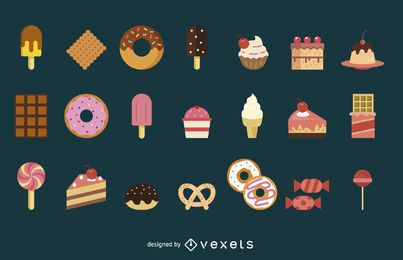 Descarga Vector De Conjunto De Iconos De Postre