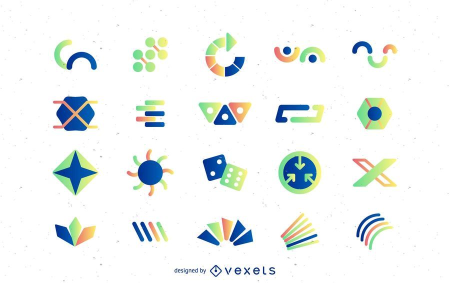 Plantillas De Logotipos Abstractos Con Degradados. - Descargar Vector