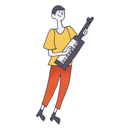 Keytar Player Cartoon PNG & SVG Design For T-Shirts