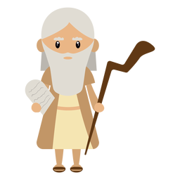 Diseño PNG Y SVG De Ilustración De Personaje De Moisés Para Camisetas