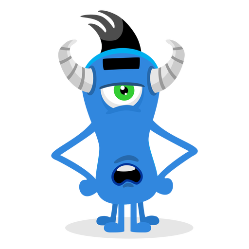 Horned cyclops monster illustration - Transparent PNG & SVG vector file