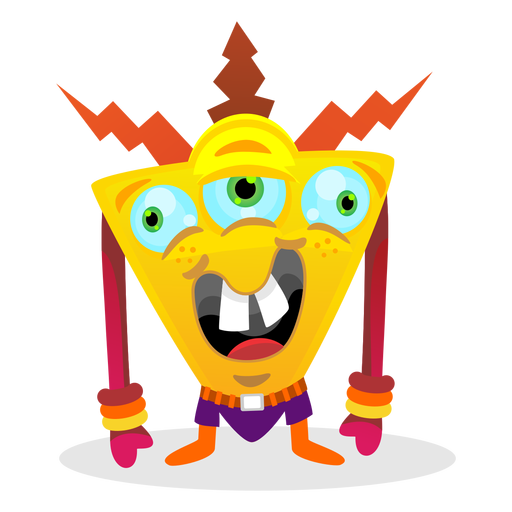 Triangle monster illustration - Transparent PNG & SVG vector file