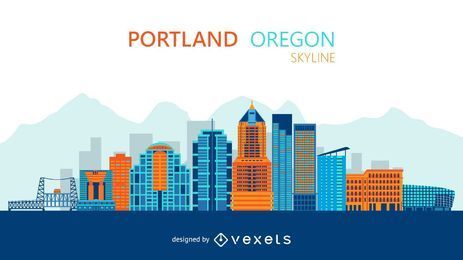Portland Skyline Illustration Vector Download