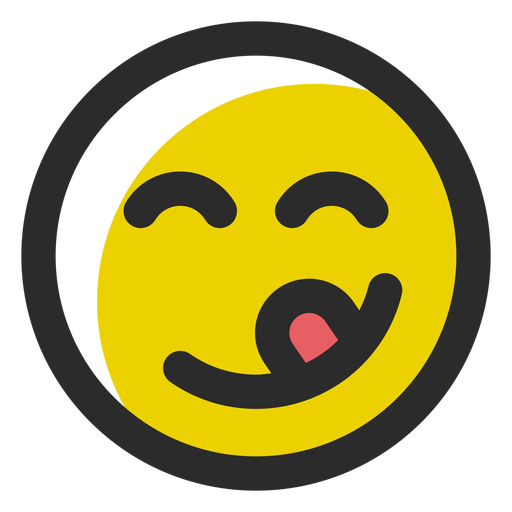 Tongue aus farbigem Strich Emoticon - Transparenter PNG und SVG-Vektor