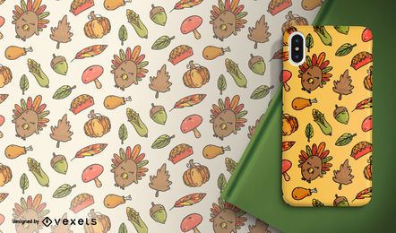 Thanksgiving Cartoon Pattern Vector Download