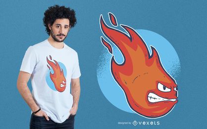 Fireball Face T-shirt Design Vector Download