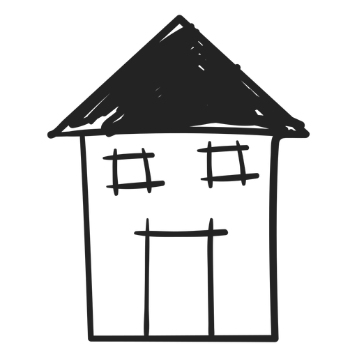 Tall hand drawn house icon - Transparent PNG & SVG vector file
