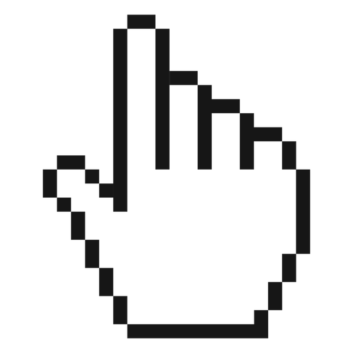 Icono de cursor de mano píxel - Descargar PNG/SVG transparente