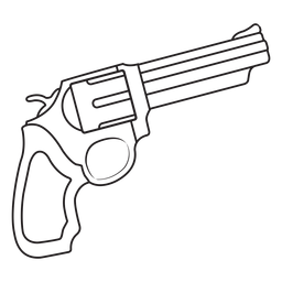 Revolver gun outline illustration - Transparent PNG & SVG vector file