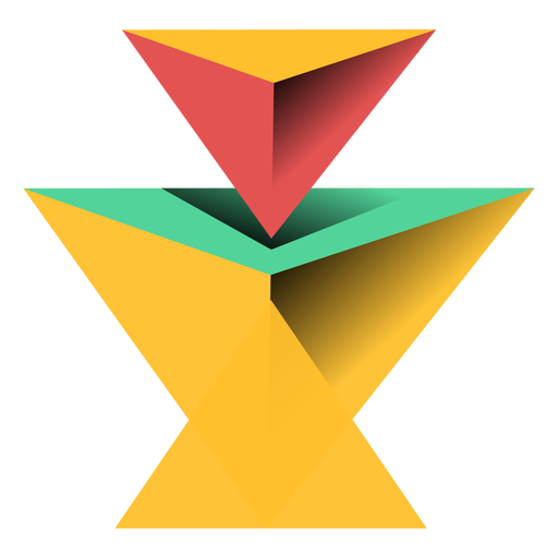 Pyramid triangle 3d apex flat - Transparent PNG & SVG vector file