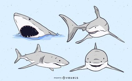 Hai Illustration Set - Vektor Download