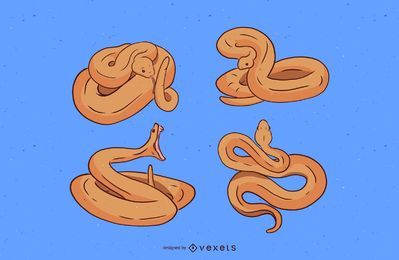 Snake Illustration Set Vector Download