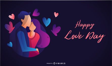 Happy Love Day Couple Illustration Vector Download