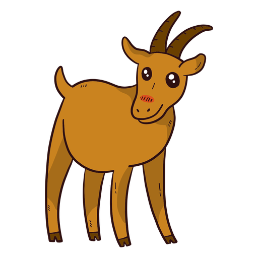 Cute goat hoof horn tail flat - Transparent PNG & SVG vector file