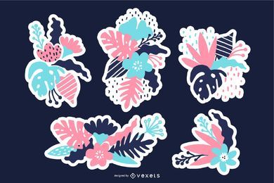 Floral Patches Illustration Set Vector Download