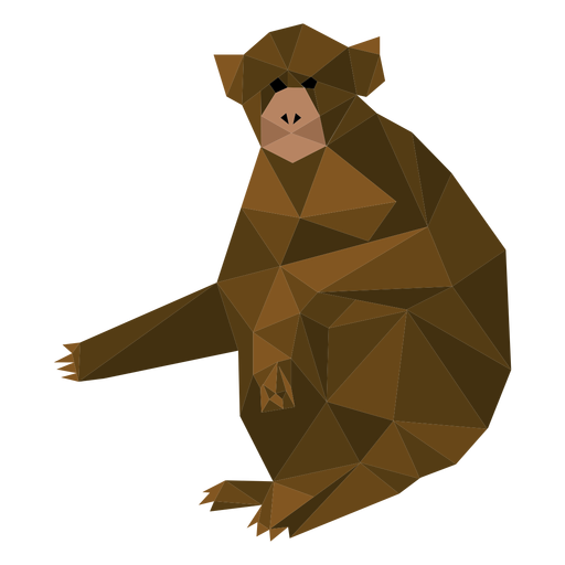 Capuchin monkey sitting lowpoly - Transparent PNG & SVG vector file