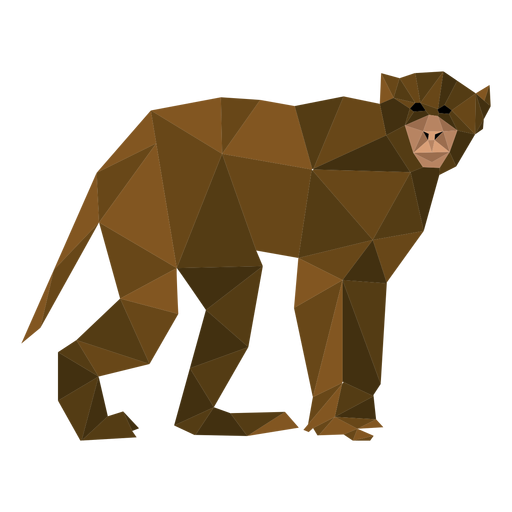 Capuchin monkey walking lowpoly - Transparent PNG & SVG vector file