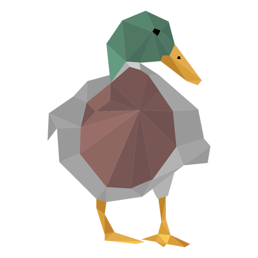 Duck front view lowpoly - Transparent PNG & SVG vector file