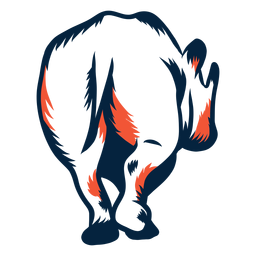 Duotone Rhino Rear View PNG & SVG Design For T-Shirts