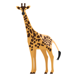 Giraffe Side View Flat PNG & SVG Design For T-Shirts